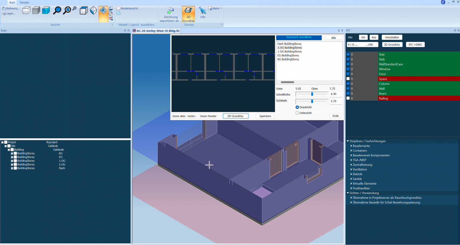 Viewer / Übernahme von DWG DGN IFC – Artifex Onlinehilfe